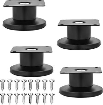 Generic Verstellbare M&ouml;belf&uuml;&szlig;e, Runde Metallf&uuml;&szlig;e Als Ersatz Schr&auml;nke, F&uuml;r Couchtische, Schreibtische, Sofas Und Regale, 4er-Pack, Mit Rutschfester Gummibasis(