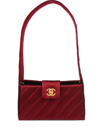 Chanel sac porté épaule à design matelassé (1992) - Rouge