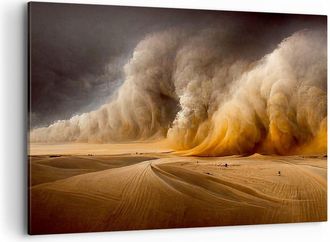 Arttor Bilder auf Leinwand 100x70cm Leinwandbild W&uuml;ste Ein Sandsturm Sand Gro&szlig; Wanddeko Bild Schlafzimmer K&uuml;che Deko Wandbilder Dekoration Wohnzimmer Wall De