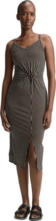 Tom Tailor Damen 1046704 Kleid, 37995-Black Beige Stripe, M