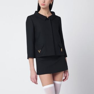 Valentino Black wool-silk jacket
