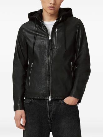 AllSaints veste Ashton en cuir - Noir