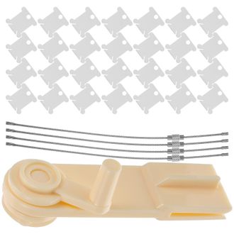 Cabilock ORFOFE Sewing Thread Organizer Set mit Wei&szlig;en Mini handaufwickler und Silbernen Edelstahlringen Praktisches Stickgarn Aufwickel Aufbewahrungsset f&uuml;r K