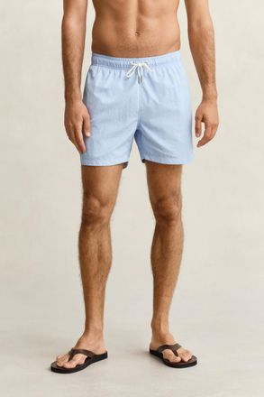 GANT Badeshorts GANT, Herren, Gr. 4XL, N-Gr, sky blau, Web, Polyamid, unifarben, Badehosen Badeshorts, Regular fit mit elastischem Bund