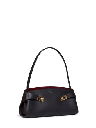 Ferragamo Womens Shoulder Bag Hug East-West Black Calf Leather Handbags Hand