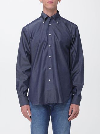 Luciano Barbera Chemise en coton avec col boutonn&eacute; et manches longues
