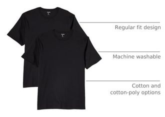 Amazon Essentials T-shirt en Coton &agrave; Col Rond &agrave; Manches Courtes, Coupe Classique Homme, Lot de 2, Noir, XS