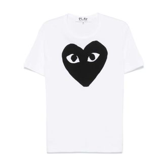 Comme Des Gar&ccedil;ons T-shirt &agrave; col rond avec impression de coeur - Homme - Tops - Blanc - Taille: XL