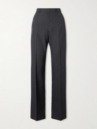 Gucci Hose Mit Geradem Bein Aus Wolle - Grau