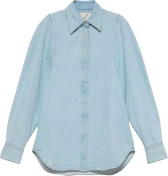 Bite Studios Femme, Blouses et Chemises, Bleu, Taille: 40 FR Sculpted Sleeve Denim Shirt