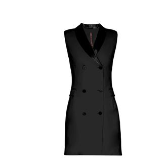 Manila Grace Doppelreihiges Kleid - - Dresses - Damen - Schwarzk - M