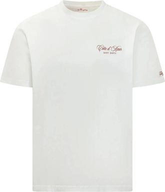 MC2 Saint Barth Homme, Tops, Blanc, Taille: L Cote Azure Escape T-Shirt