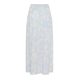 Kaffe Nantucket Chalk Leave Maxirock - - Skirts - Damen - Mehrfarbig - 2XL
