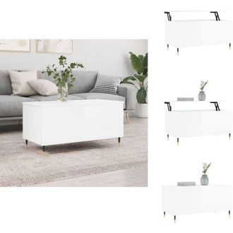 vidaXL Couchtisch Hochglanz-Wei&szlig; 90x44,5x45 cm Holzwerkstoff - Couchtisch - Wohnzimmerstil - Holzwerkstoff M&ouml;bel - Wei&szlig;er Couchtisch - tv Stand