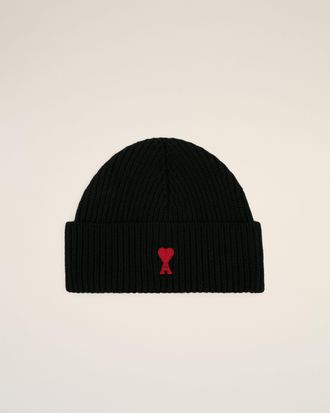 Ami Ami Paris - Bonnet Noir en laine Ami De Coeur Noir - TU - Unisex