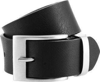 Lindenmann Leder-G&uuml;rtel Herren 40 mm breit, G&uuml;rtel Herren Echt-B&uuml;ffel-Leder G&uuml;rtel, Lederg&uuml;rtel, Jeans-G&uuml;rtel schwarz, Gr&ouml;&szlig;e/Size:Bundweite 130 cm Gesamtl&auml;nge 14