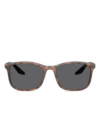 Prada lunette de soleil à effet écaille de tortue - Marron