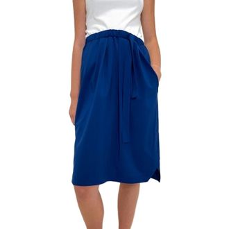 Odeeh Femme, Jupes, Bleu, Taille: 38 FR Midi Skirt