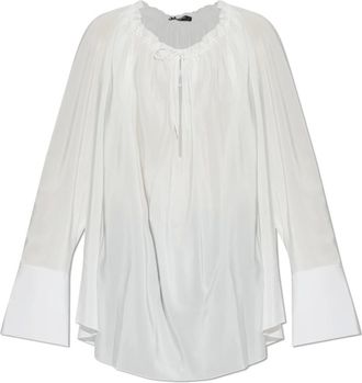 Balmain Femme, Blouses et Chemises, Blanc, Taille: 38 FR Haut en Soie Ample