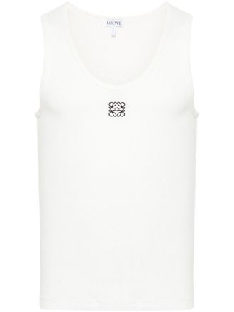 Loewe Tr&auml;gershirt mit Anagram-Stickerei - Wei&szlig;