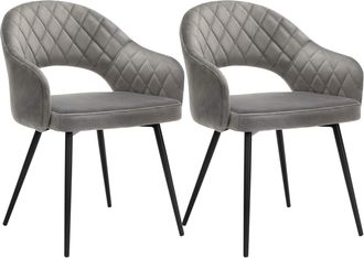 Songmics Esszimmerstuhl Samt 2er Set, moderner K&uuml;chenstuhl, gepolsterter Samtstuhl mit Armlehnen, Metallbeine, Elegantes Design, Esszimmer, Wohnzimmer, Schlafz