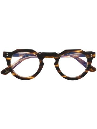 Lesca lunettes de vue Pica &agrave; monture ronde - Marron