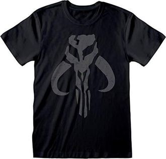 Retro Styler Le Mandalorien Distressed Crest T-Shirt Noir: Moyen