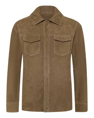 Profuomo Overshirt aus Ziegenveloursleder in