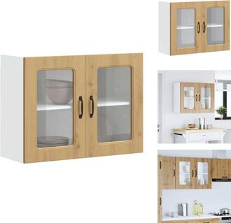 vidaXL Armoire murale de cuisine avec porte en verre Kalmar - Armoire Murale De Cuisine - Armoires Murales De Cuisine - Meuble Mural De Cuisine - Armoire