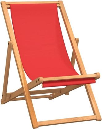 vidaXL Strandstuhl Klappbar Massivholz Teak Rot Vidaxl