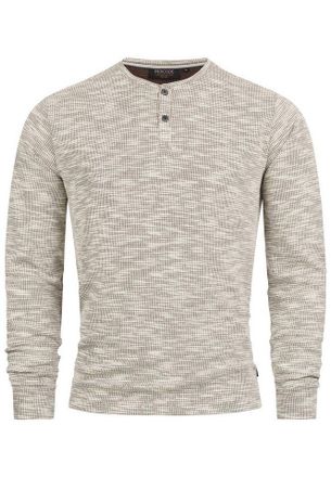Indicode Langarmshirt Herren INVitus Shirt Langarm Herrenshirt Strukturiertes Henleyshirt mit Knopfleiste