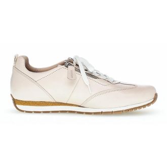 Gabor Leder Sneaker mit Doppelrei&szlig;verschl&uuml;ssen - - Shoes - Damen - Beige - 42 EU
