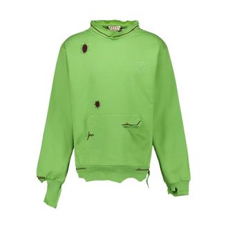 Marni Gr&uuml;ner Zerst&ouml;rter Baumwoll-Sweatshirt - - Sweatshirts & Hoodies - Herren - Gr&uuml;n - S