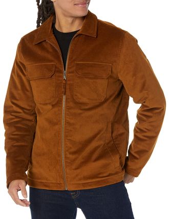 Amazon Essentials Herren Arbeitsjacke aus Cordstoff (erhältlich in Big & Tall), Dunkles Kastanienbraun, XXL