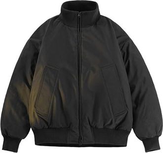 Generic Blouson bomber rembourr&eacute; pour homme style temps froid automne hiver chaud coupe-vent fermeture &eacute;clair int&eacute;grale manteaux bomber d&eacute;contract&eacute;s, Noir, 4X