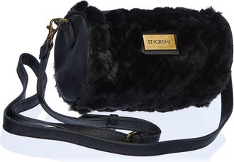 For Time Furry Umh&auml;ngetasche, rund, 20 x 12 x 12 cm Schwarz