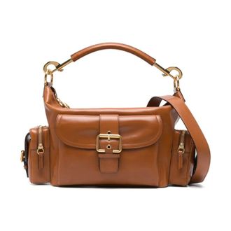 Chloé Femme, Sacs, Brun, Taille: ONE Size Sac à Bandoulière en Cuir Marron avec Fermeture Éclair