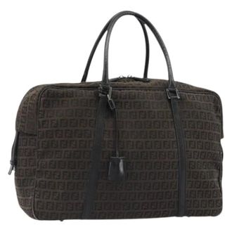 Fendi Sac Boston Zucchino Canvas Pre-owned - Femme - Pre-owned - Brun - Taille: ONE Size