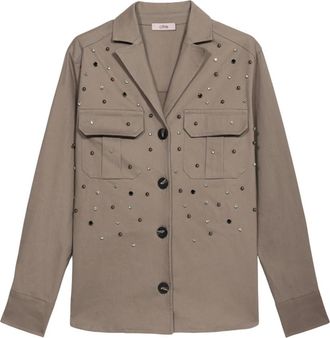 Oltre Hemdjacke mit aufgesetzten Taschen - - Jackets - Damen - Beige - XS