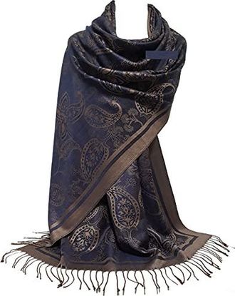 GFM Echarpe de style pashmina S1-2054-ghnl-navy Bleu