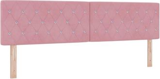 vidaXL Samt-Kopfteil Argyle mit Kopfteil Manuell Rosa 180 cm Samt Vidaxl