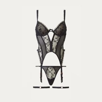 Lounge Gu&eacute;pi&egrave;re Gia Intimates (Ensemble) - Noir - Le cadeau parfait pour elle