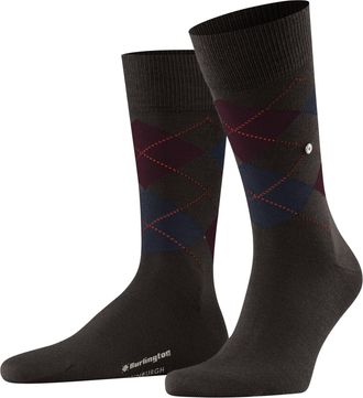 Burlington Herren Socken Edinburgh M SO Wolle gemustert 1 Paar, Braun (Dark Brown 5235) neu - umweltfreundlich, 40-46