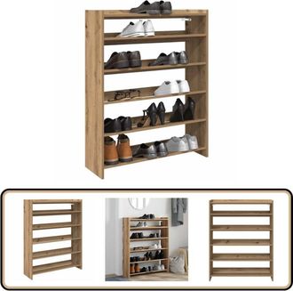 vidaXL vidaXL Schuhregal Artisan-Eiche 80x25x100 cm Holzwerkstoff