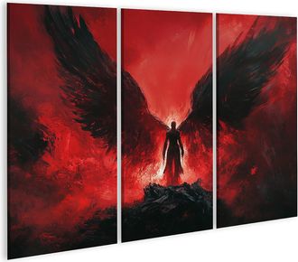 Islandburner Prime Bild auf Leinwand Dunkler Engel-Wandbild f&uuml;r Gothic-Fans im Wohnzimmer Bilder Wandbilder Poster