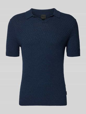 Bugatti Slim Fit Strick-Poloshirt mit Strukturmuster