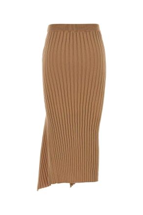 Stella McCartney Womens Camel Cotton Skirt Caramel Gonne