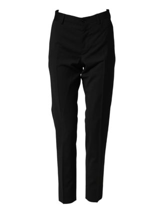 Dolce & Gabbana Mens Wool Formal Trousers Black