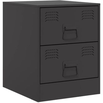 vidaXL Table de chevet noir 34,5x39x44 cm acier Vidaxl