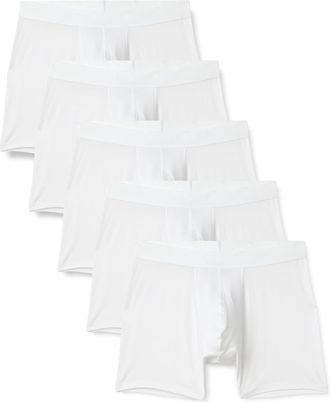 Amazon Essentials Herren Superweiche Boxershorts Aus Modal, 5er-Pack, Weiß, XXS